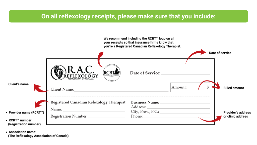 2022 EN receipt booklet mockup - Reflexology Association of Canada